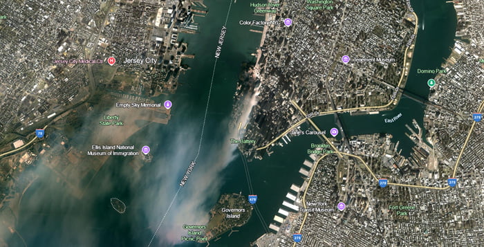 Google earth has an option to see the map from the past. this is ...