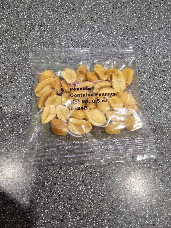 A peanuts snack tells you it contains peanuts - 9GAG