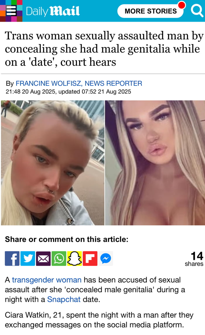 Trans «woman» accused of sexual fraud by deception - 9GAG