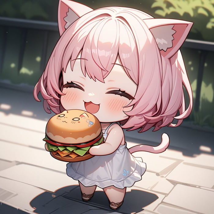 Have some rest from all posts, here have a cat and burger cat. - 9GAG