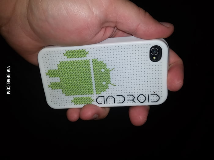 My SO made me the best iPhone case ever! It's a work phone (Android ...