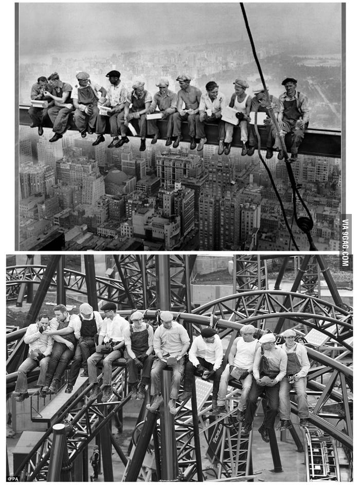 Recreating the iconic New York construction workers lunch - 9GAG