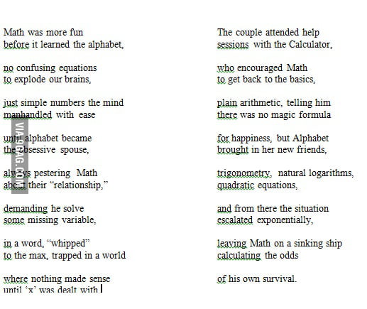 I Hate Calculus so Much I wrote a Poem About it. - 9GAG