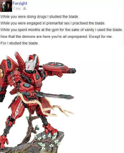 Farsight studied the blade. - 9GAG