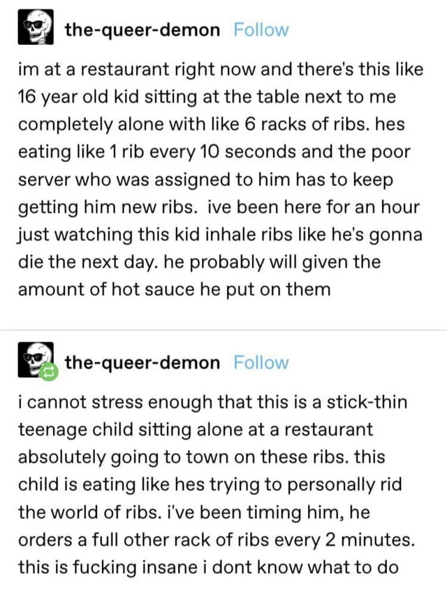 16 yo kid, Devourer of Ribs - 9GAG