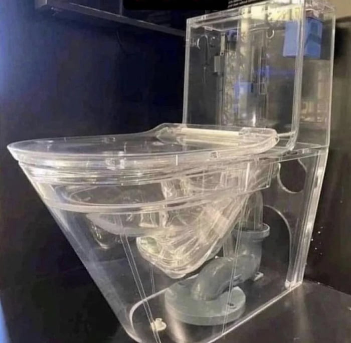 A clear toilet - 9GAG
