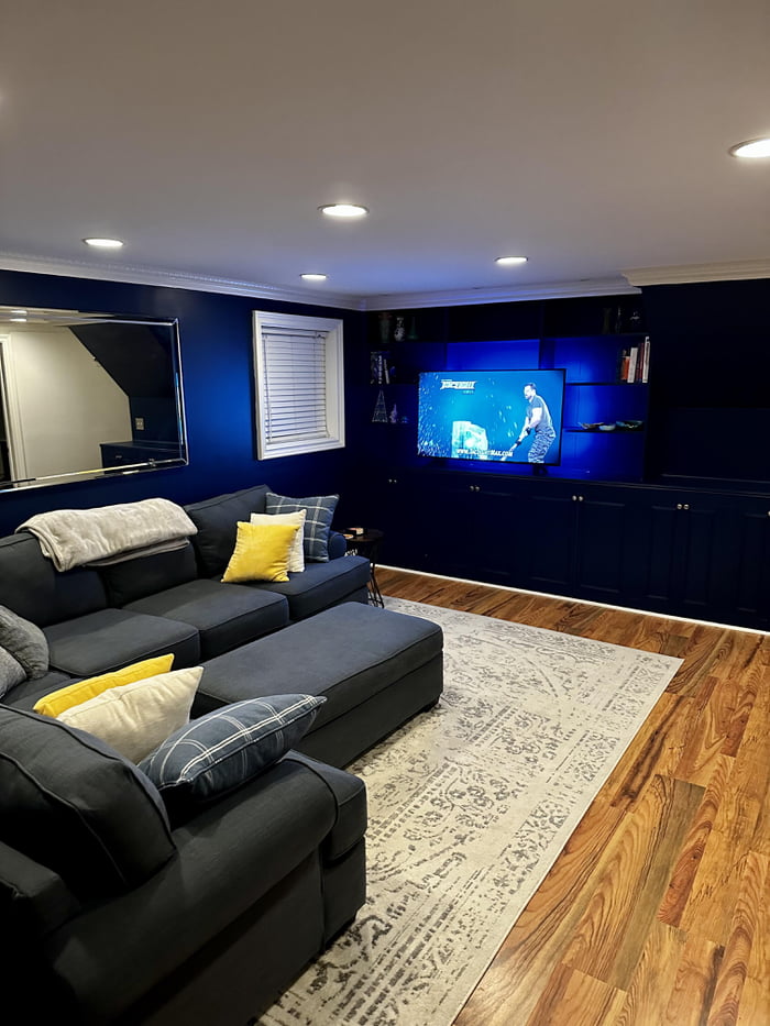 Finally took the plunge and painted the basement navy. Feeling cozier than ever. - 9GAG