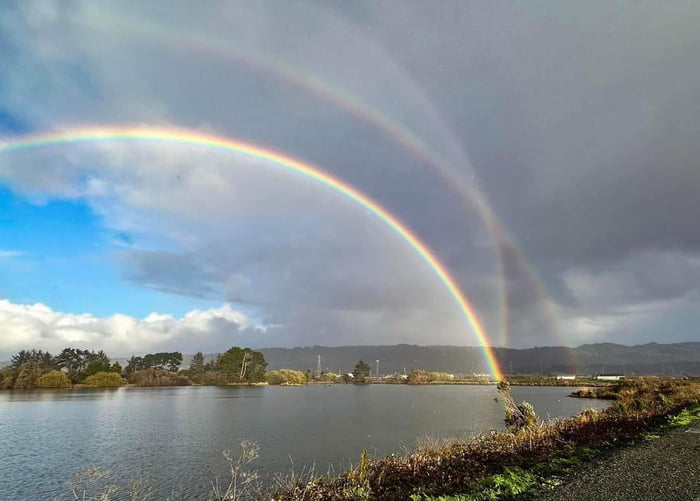 Triple rainbow in Humboldt County, CA yesterday. Photographer: Laura ...