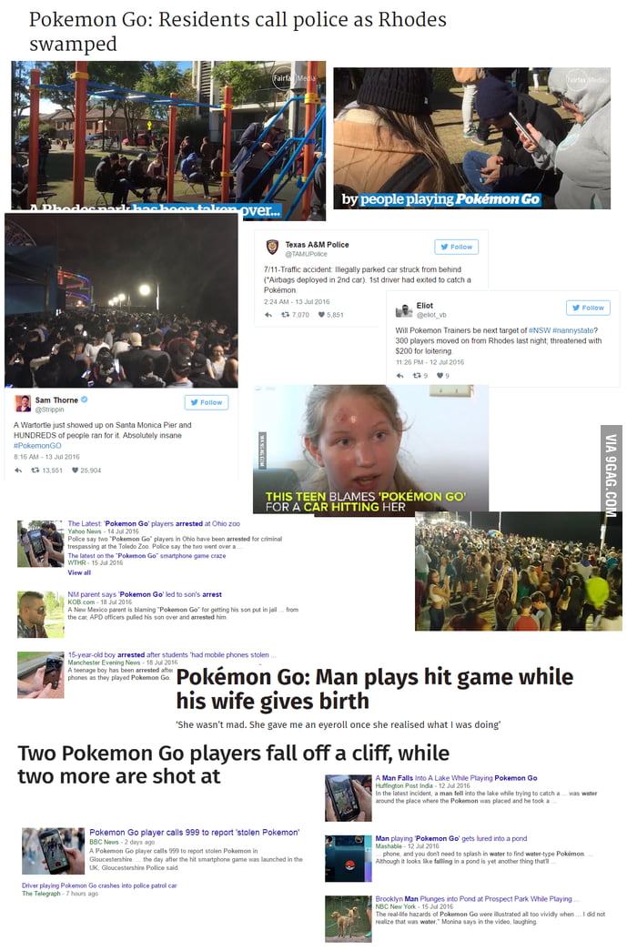 The obsession some people have with Pokemon GO is almost endemic! It's kind of amazing. - 9GAG