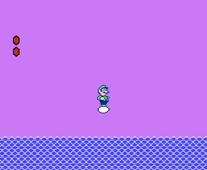 Luigi floating on an egg over the sea - 9GAG