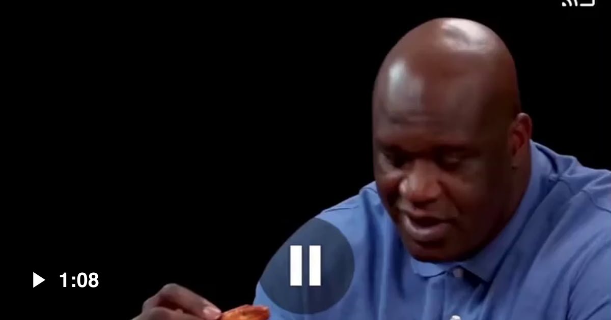 Shaq eating the Da Bomb Beyond Insanity Hot Sauce - 9GAG