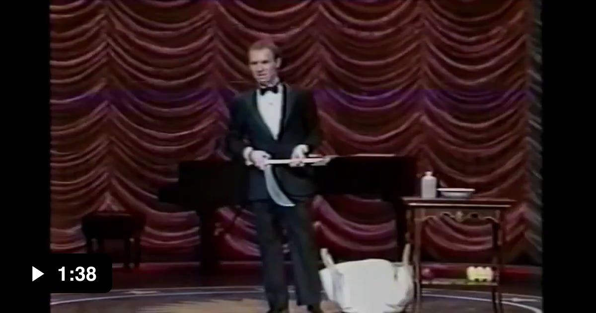 Comedic juggler Michael Davis performing for Ronald Reagan and others ...