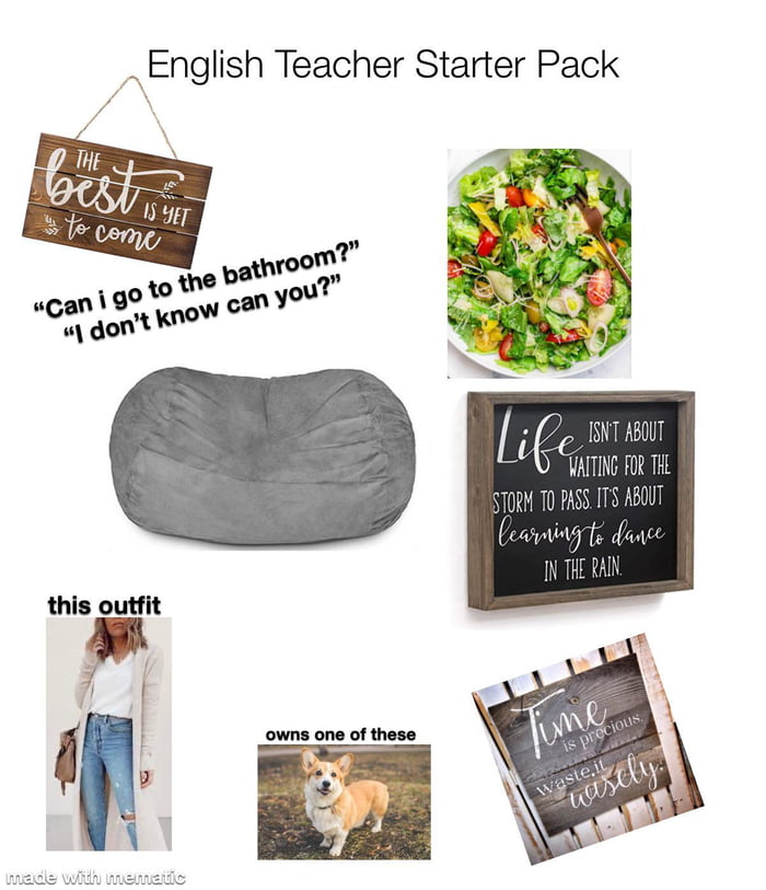 English Teacher Starter Pack - 9GAG
