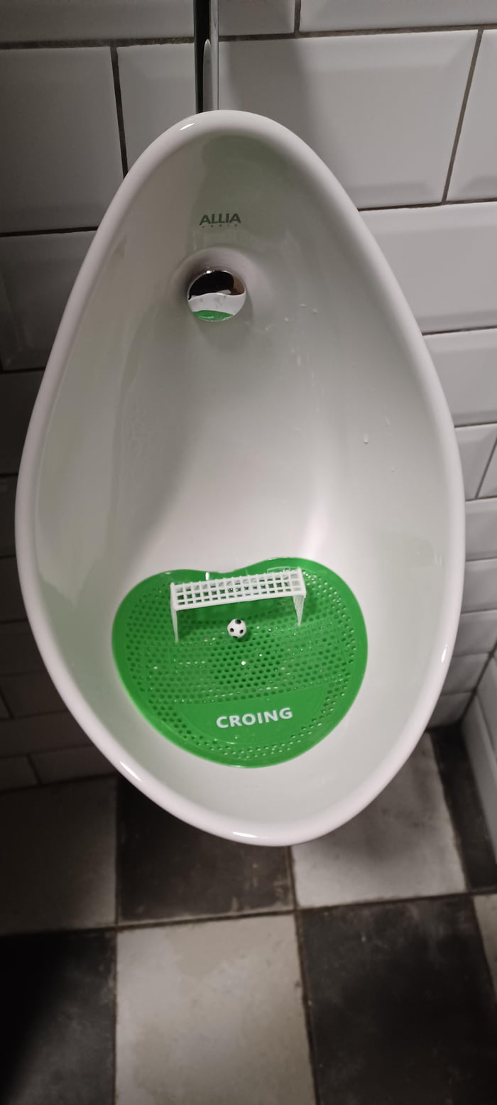 Urinal football game (the football ball can move) - 9GAG