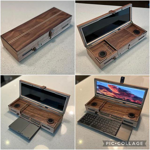 Portable Walnut Wood Linux Cyberdeck PC Battlestation by mw33212 - 9GAG