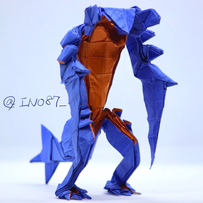 Origami Pokemon Garchomp designed & folded by ino87 - 9GAG