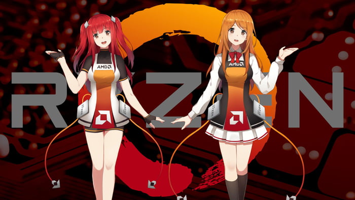 Amd Ryzen Official Anime Waifu Ryfa & Zenka from Asia - 9GAG