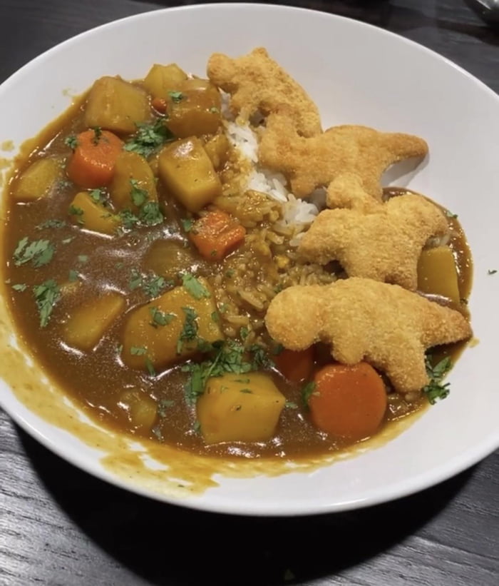 Dino-Nuggets Curry. Inspired by the top post - 9GAG