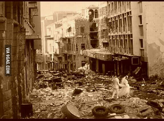 Picture taken during Lebanese civil war in the 70s. - 9GAG