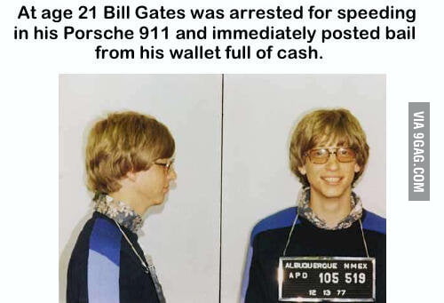 1977 Bill Gates mugshot - 9GAG