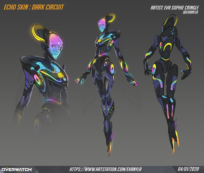 Dark Circuit Echo Fan Skin by Evanyla (Eva Cringle) - 9GAG
