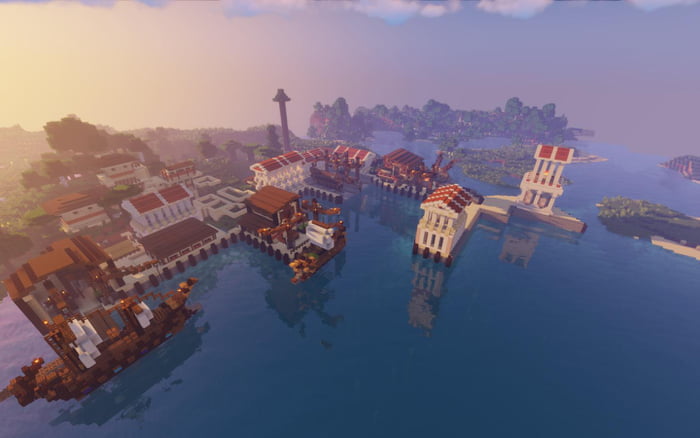 Peloponnesian Greek Harbor (Minecraft) - 9GAG