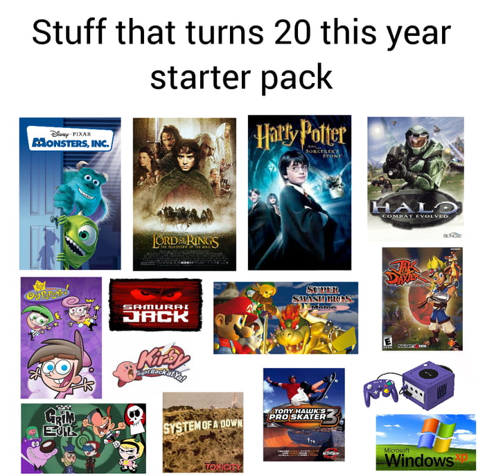 Stuff that turns 20 this year starter pack - 9GAG