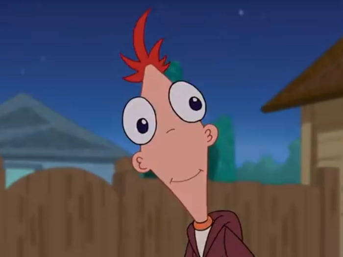 For the ones that haven't seen Phineas' head from the front -I laughed ...