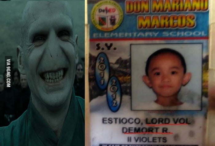There is a Kid called "Lord Voldemort" in the Philippines - 9GAG