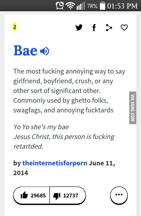 Best definition of the word bae ever 😂😂 - 9GAG