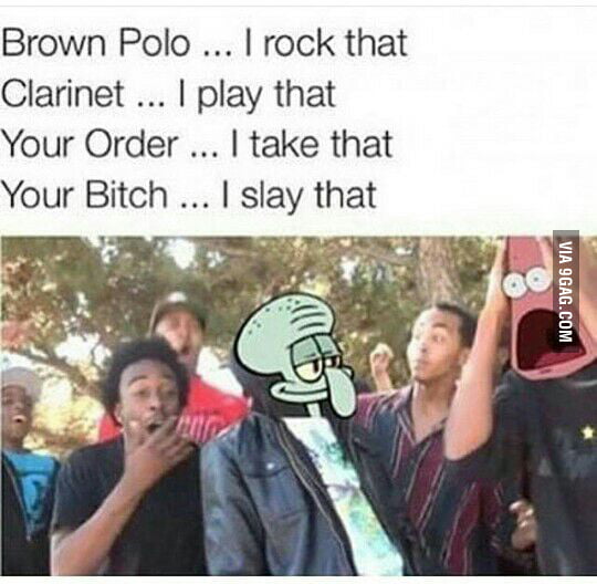 Squidward spitting bars - 9GAG