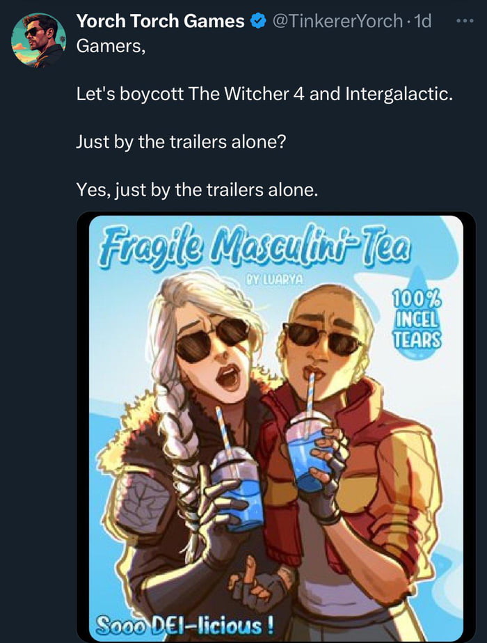 Fragile Masculini-Tea: 100% Incel Tears, so DEI-licious. - 9GAG