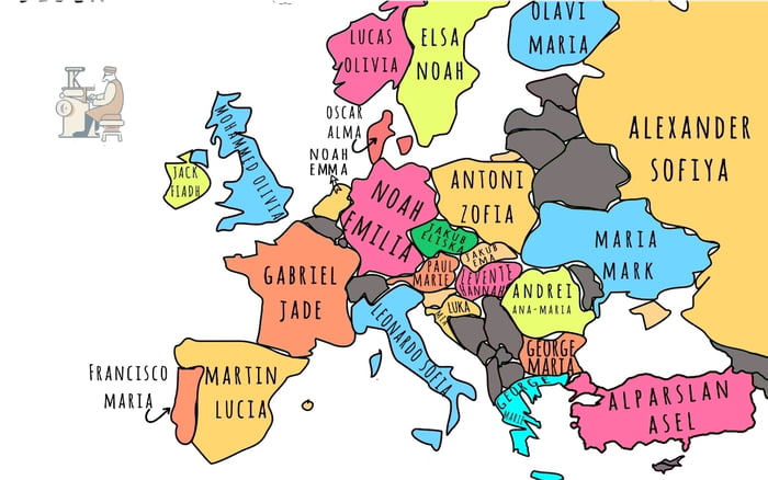 The most popular baby names in Europe. - Source: BBC. - 9GAG