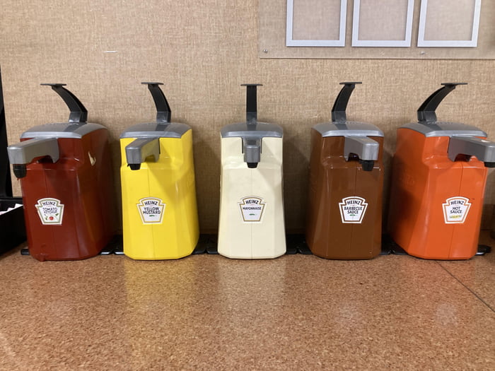These Heinz sauce dispensers - 9GAG