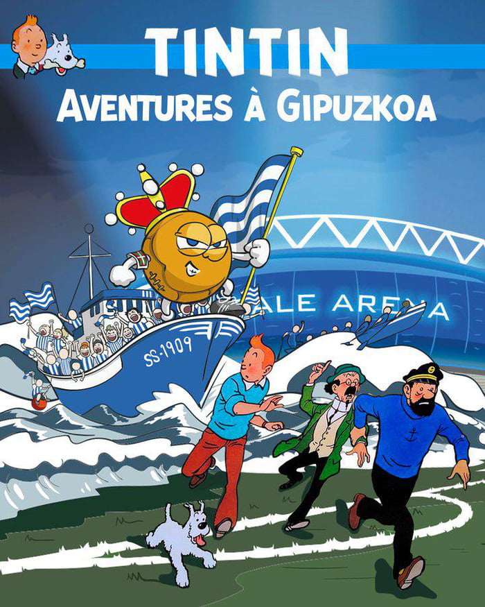 Real Sociedad's match poster (a tribute to Tintin) for the game against ...