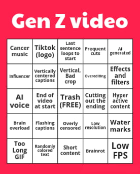 I wanted to share this bingo card for anyone free to use on certain videos. Have some fun. - 9GAG