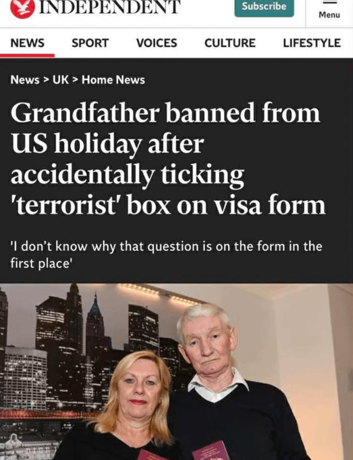 Just a little whoopsie on the visa form... - 9GAG