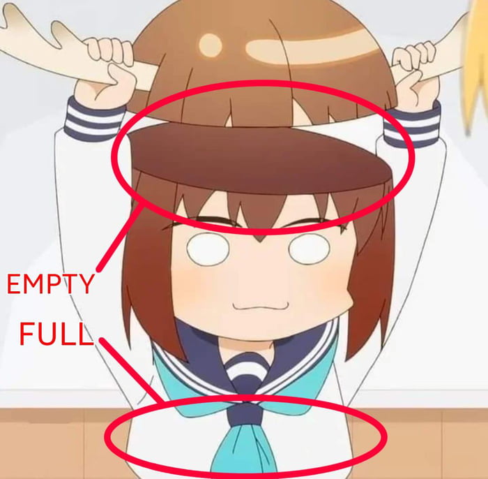 Head empty. Tummy full - 9GAG