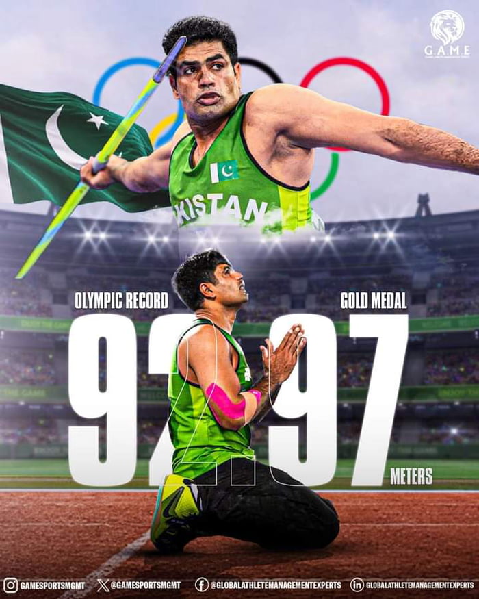 Congratulations Arshad Nadeem! On winning the only Gold Medal for ...