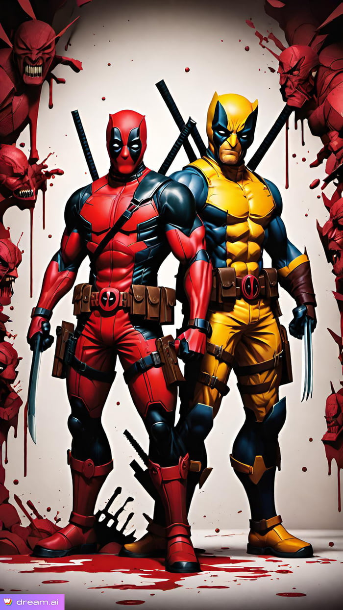 AI generated Deadpool phone wallpaper - 9GAG