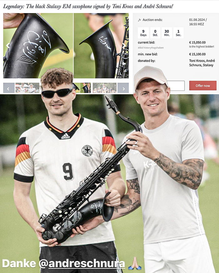 André Schnura, the viral saxophonist from the Euros, is auctioning off ...