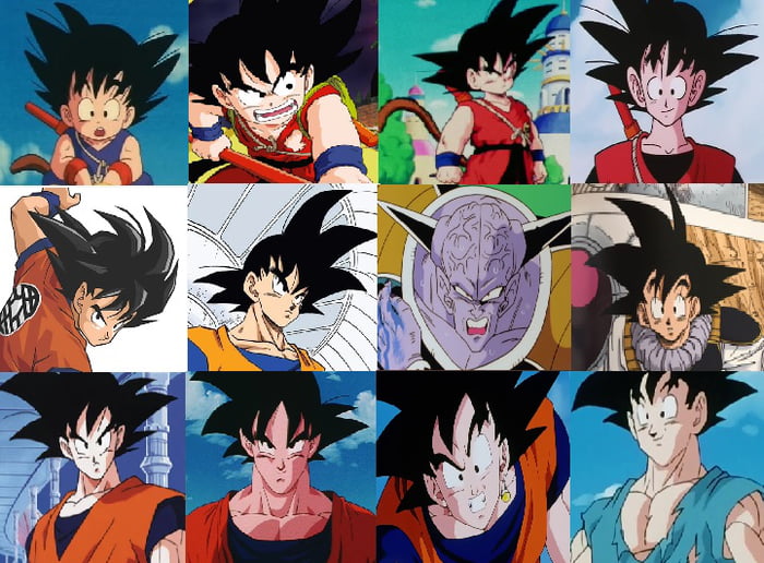 The evolution of Goku's character design throughout Dragon Ball - 9GAG