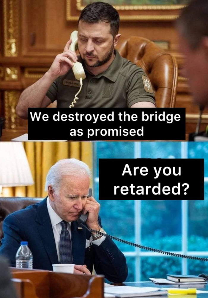 Ukrainian got bridge down - 9GAG