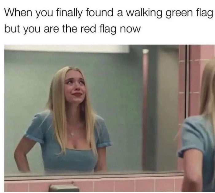 Found a green flag, then realized it's me now - 9GAG