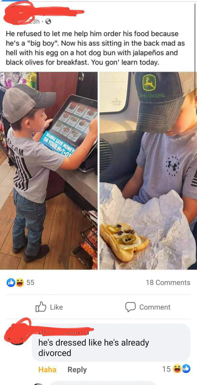 Letting the big boy order his own breakfast was a learning experience for everyone. - 9GAG