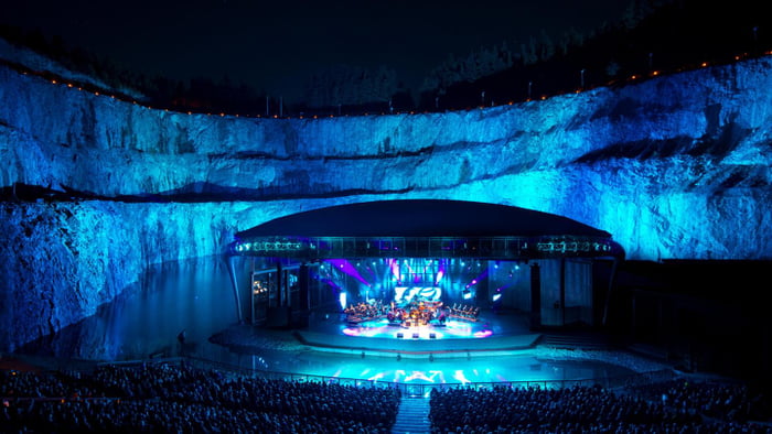 Dalhalla. A swedish music venue located inside an old quarry. It uses ...