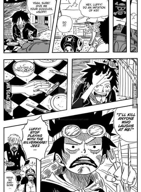 Luffy imitates Kid - 9GAG