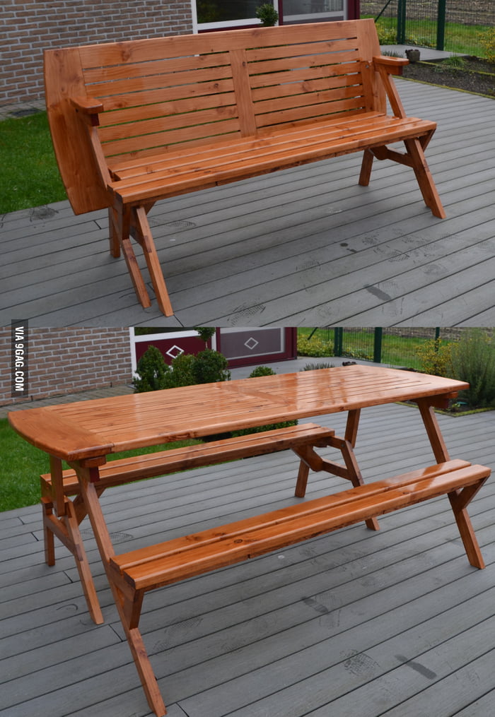 Homemade convertible bench - 9GAG