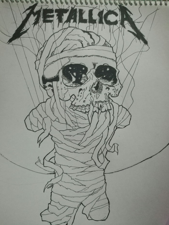 My drawing of the Metallica "One" single artwork by Pushead. - 9GAG