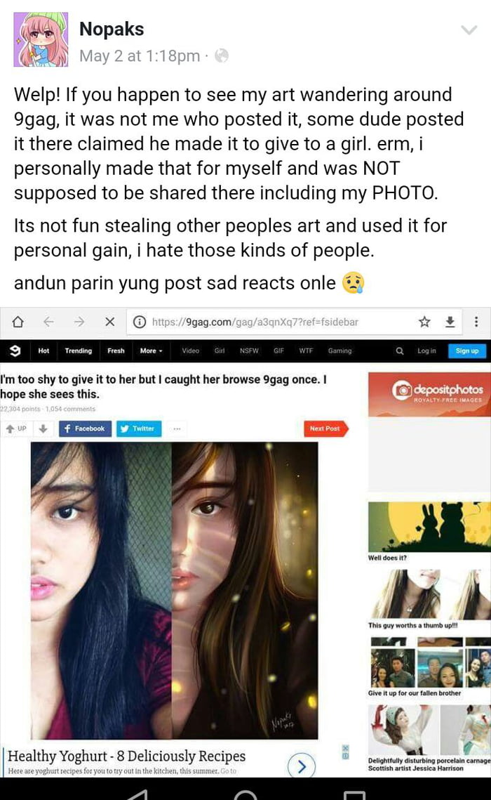 Looked for her and she permitted me to post this here - 9GAG